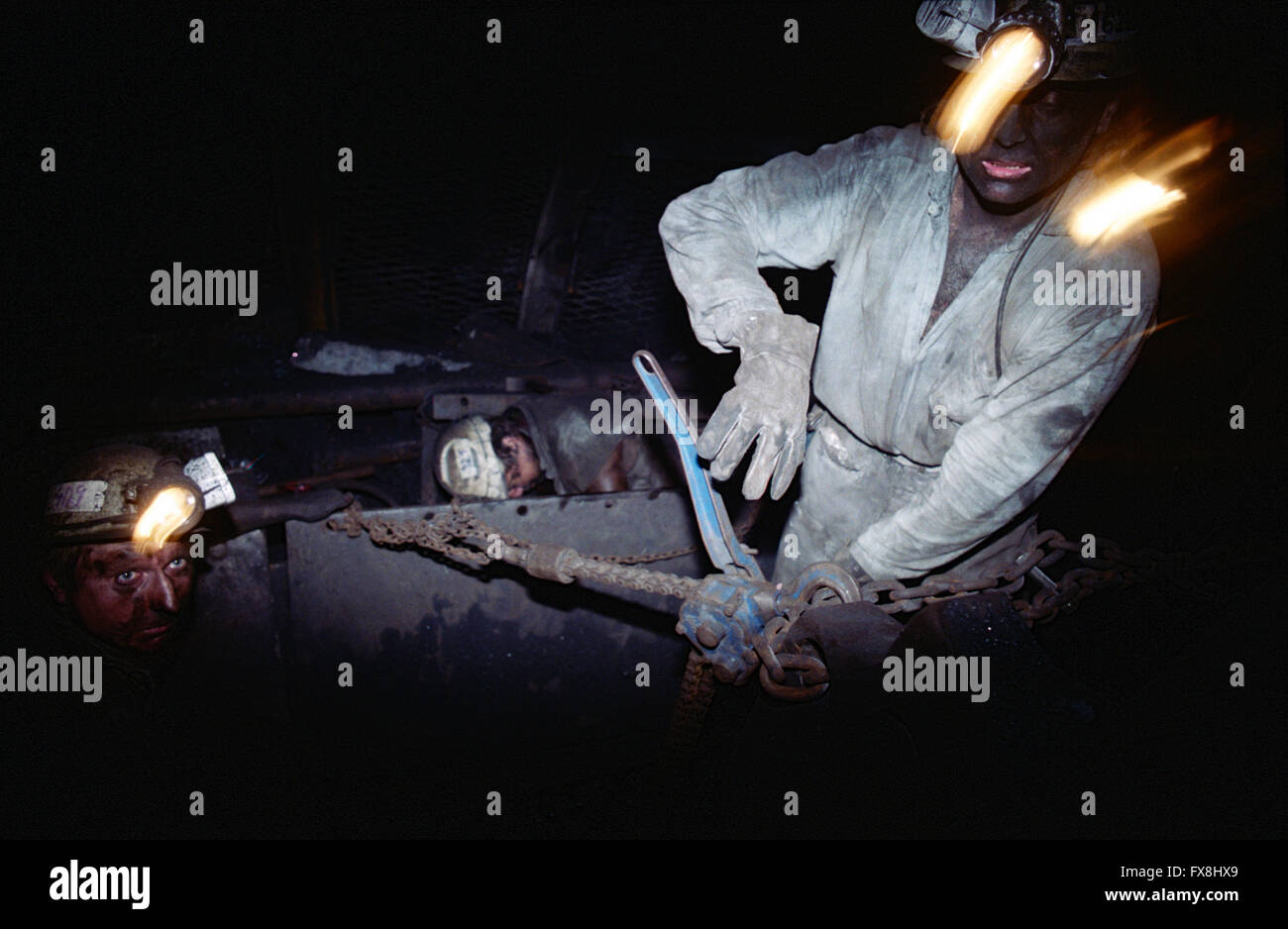 Miners working in coal mine Darkov, Czech Republic miners working at ...