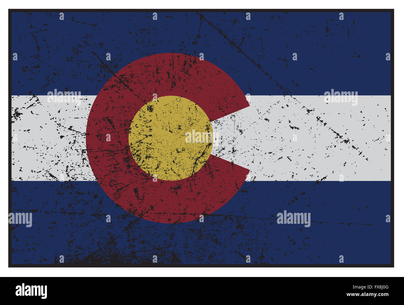 A grunged Colorado state flag isolated on a white background Stock ...