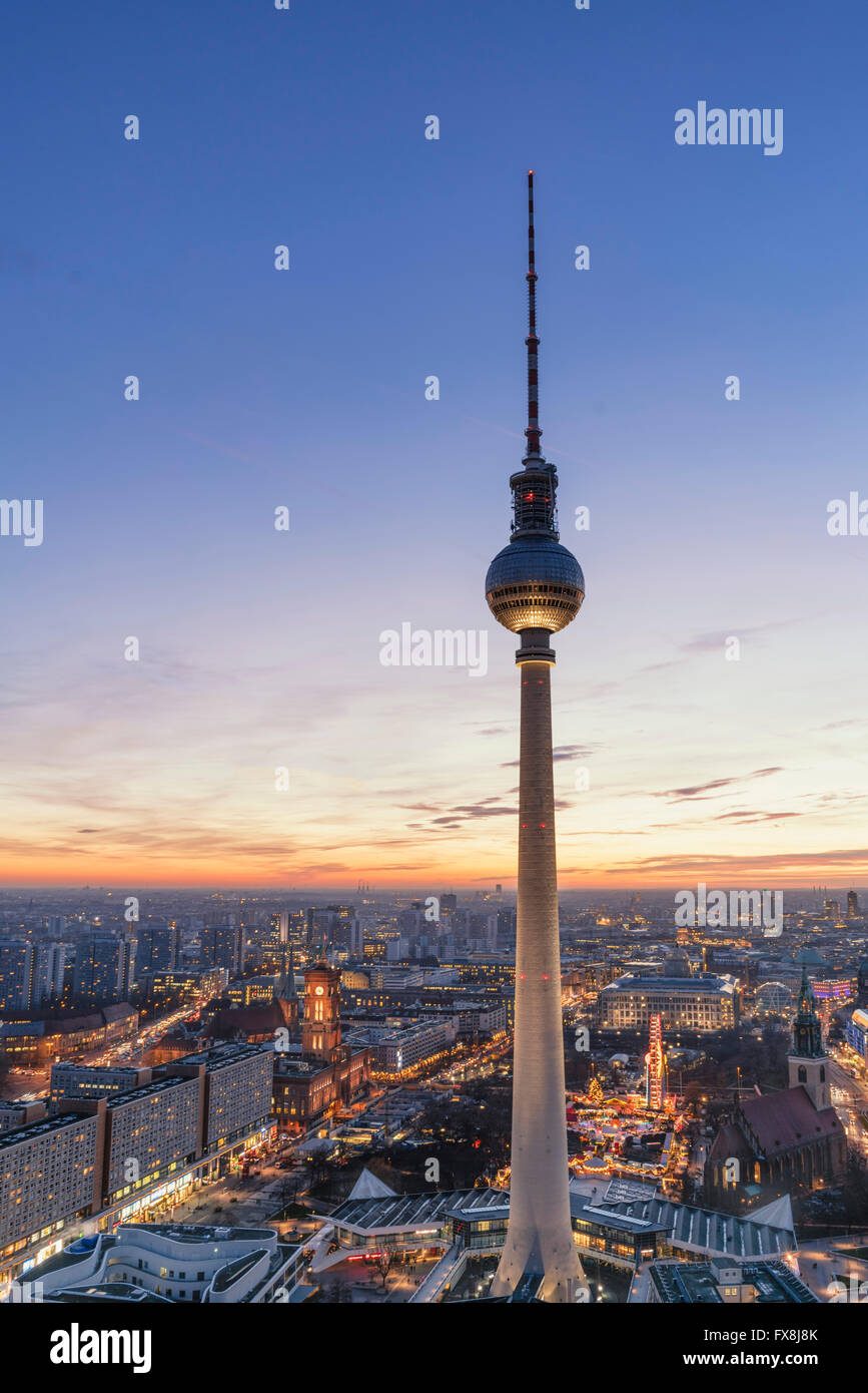 Berlin TV Tower ( Fernsehturm ) at Alexanderplatz East Berlin Germany Stock Photo - Alamy