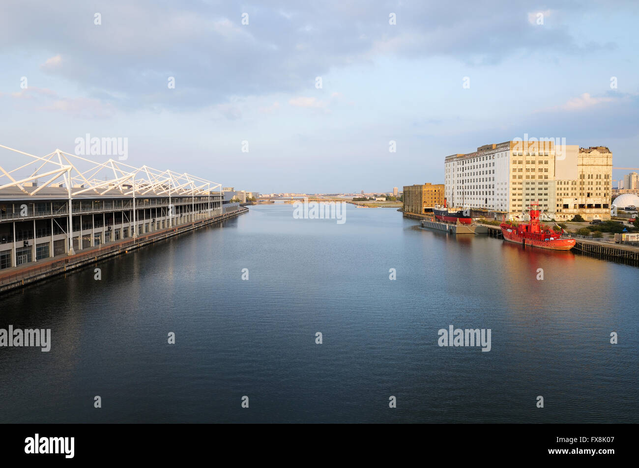 The Excel Arena, London, UK, from Royal Victoria Bridge at Royal ...