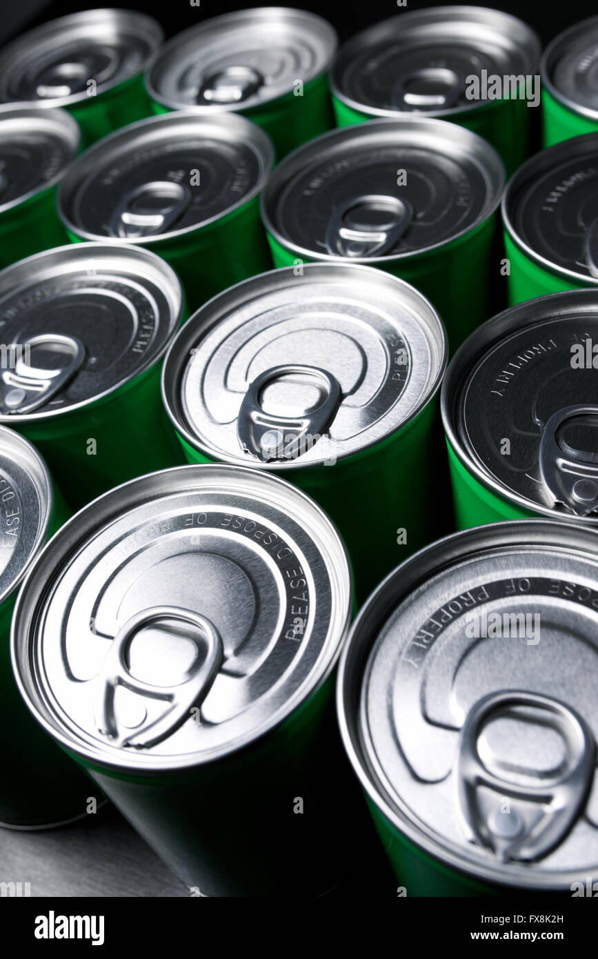 Closeup of a group of aluminium cans Stock Photo - Alamy