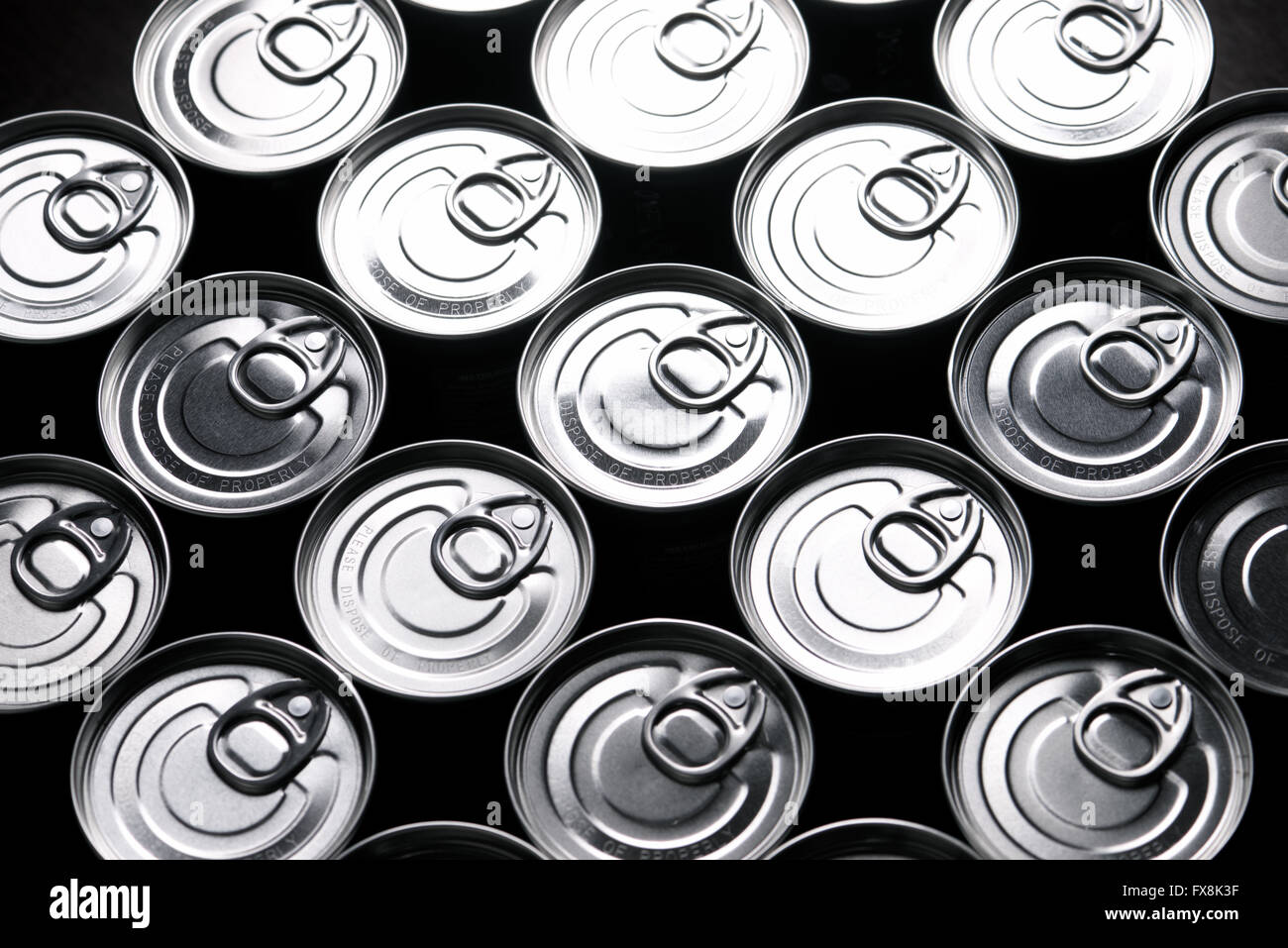 Closeup of a group of aluminium cans Stock Photo - Alamy