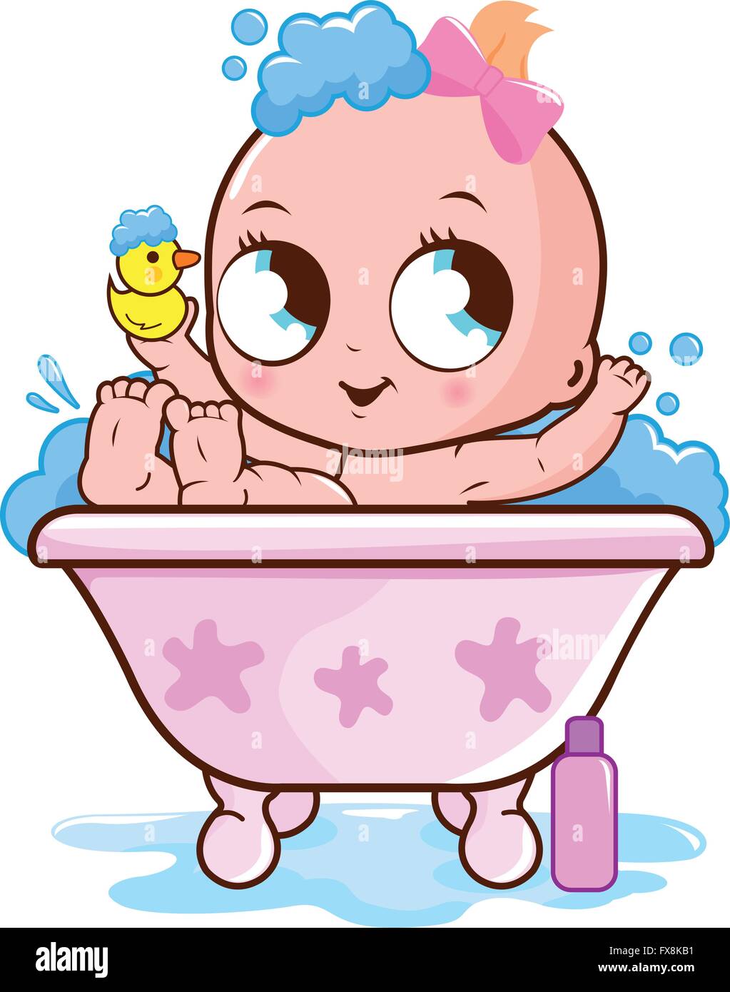 Washing a baby Stock Vector Images - Alamy