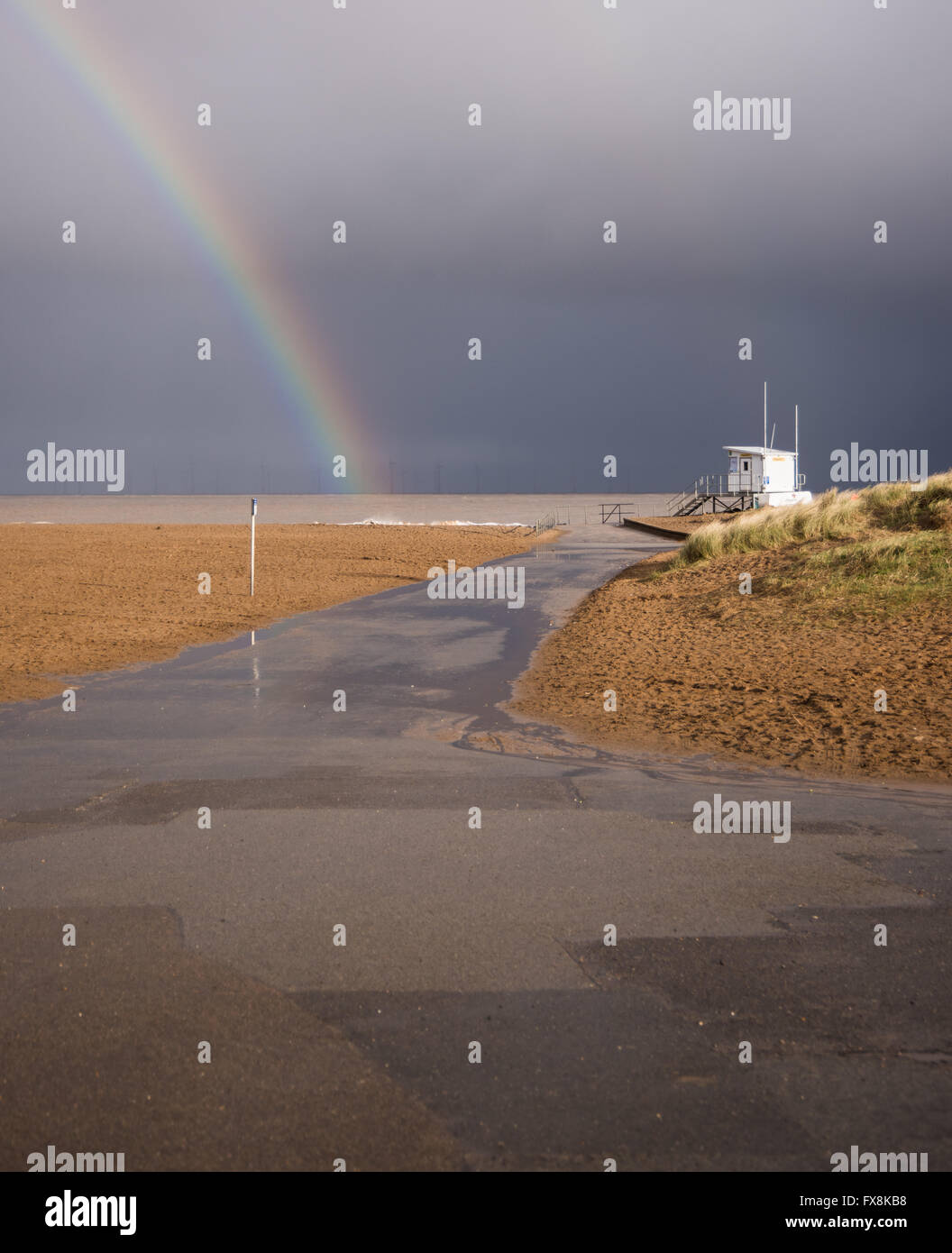 A rainstorm over the North Sea seen from Skegness, Lincolnshire ...