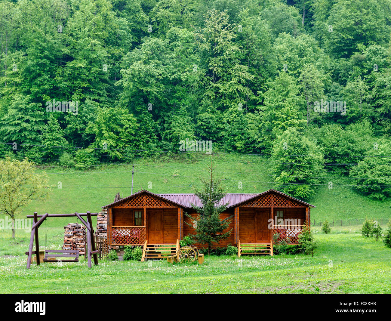 Remote cabin in the woods Stock Photo - Alamy