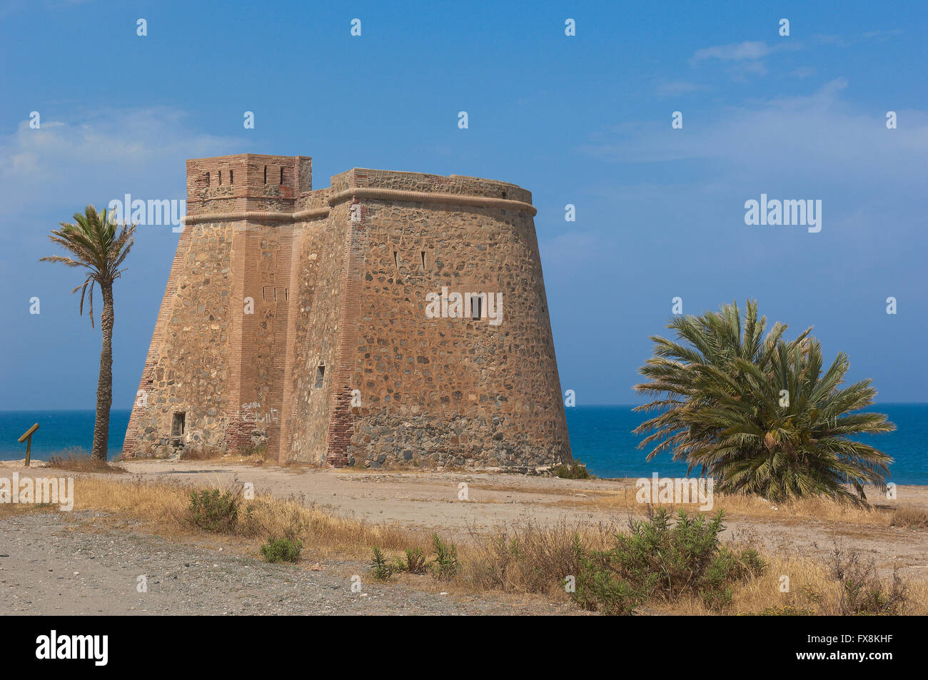 Mojacar, Macenas castle, Castillo de Macenas Beach, Almeria Province ...
