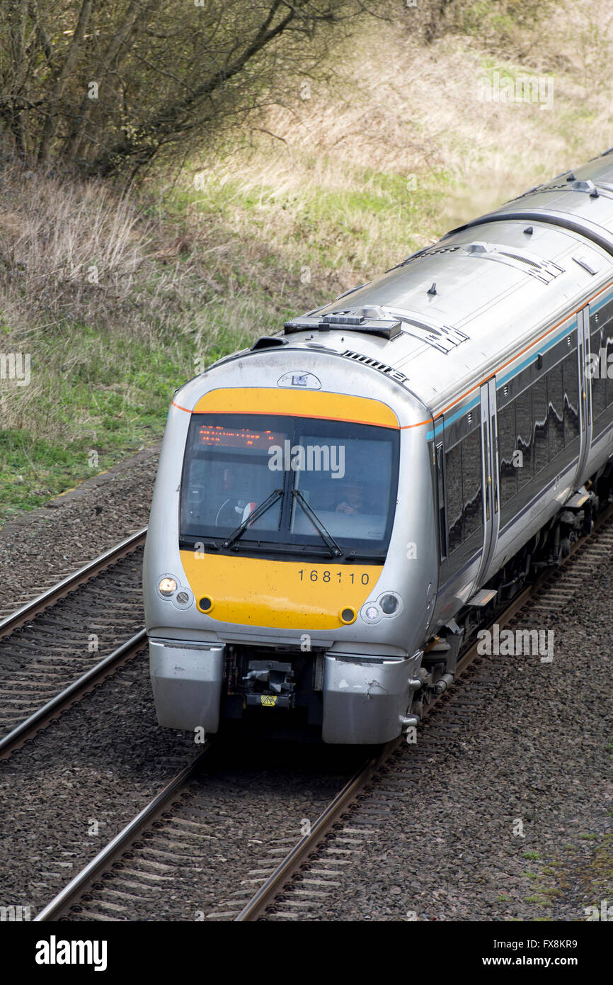 Class 168 Chiltern Railways diesel train, Warwickshire, UK Stock Photo ...