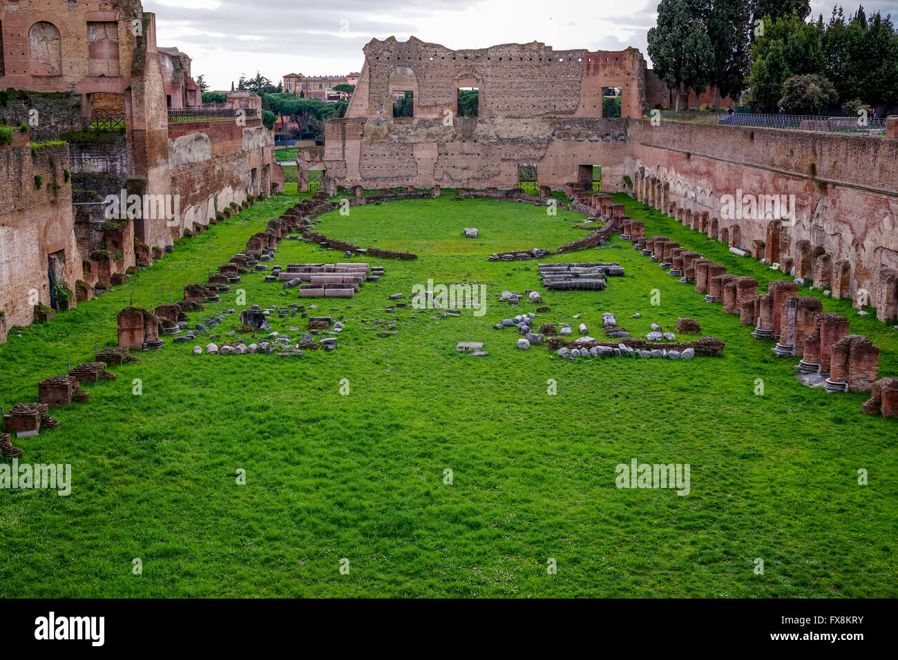 Hippodrome of Domitian (Stadium of Domitian), Palatine Hill, Rome Stock ...
