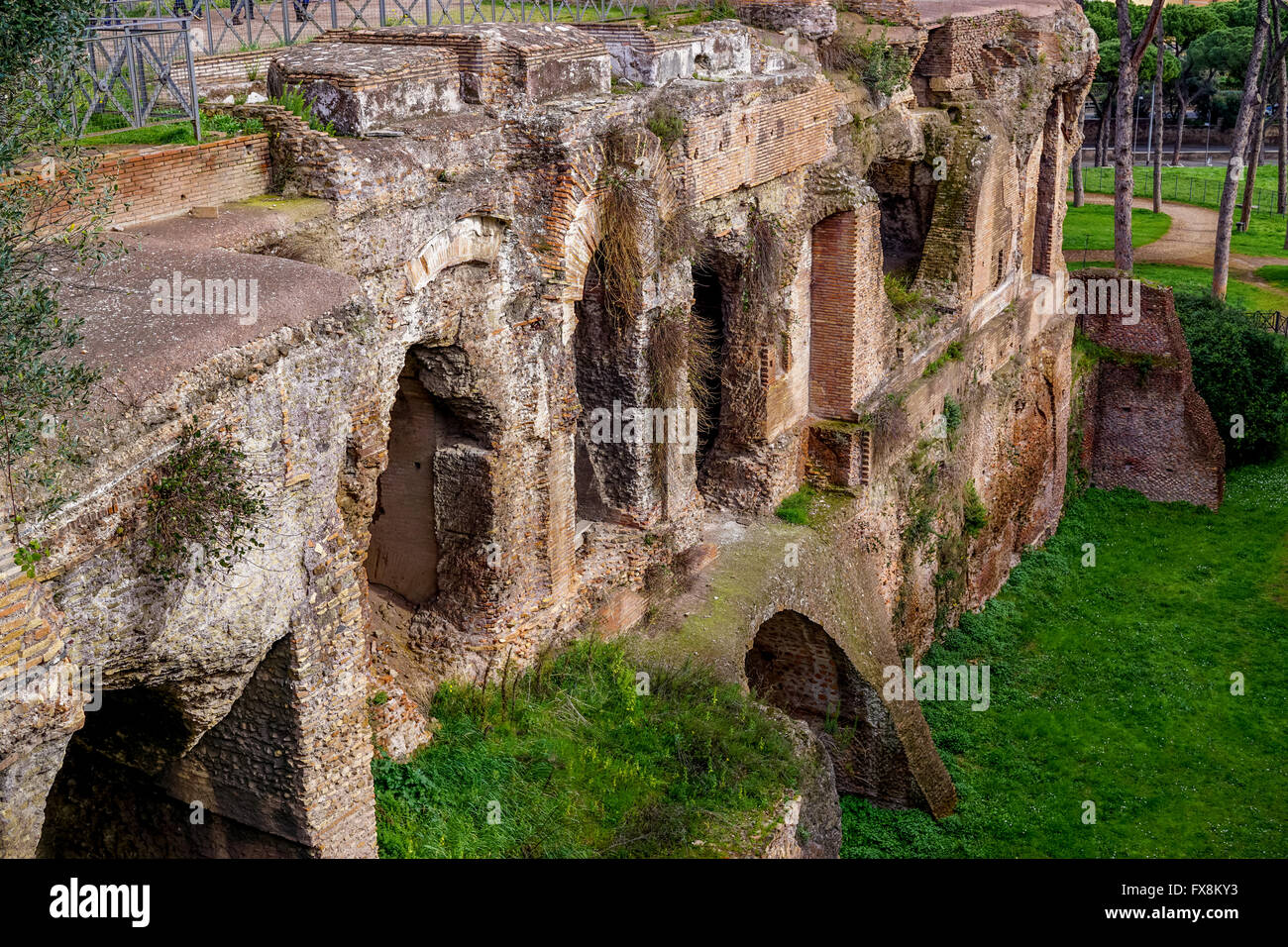 Ruins of Roman buildings, Domus Severiana, Palatine Hill, Rome Stock ...