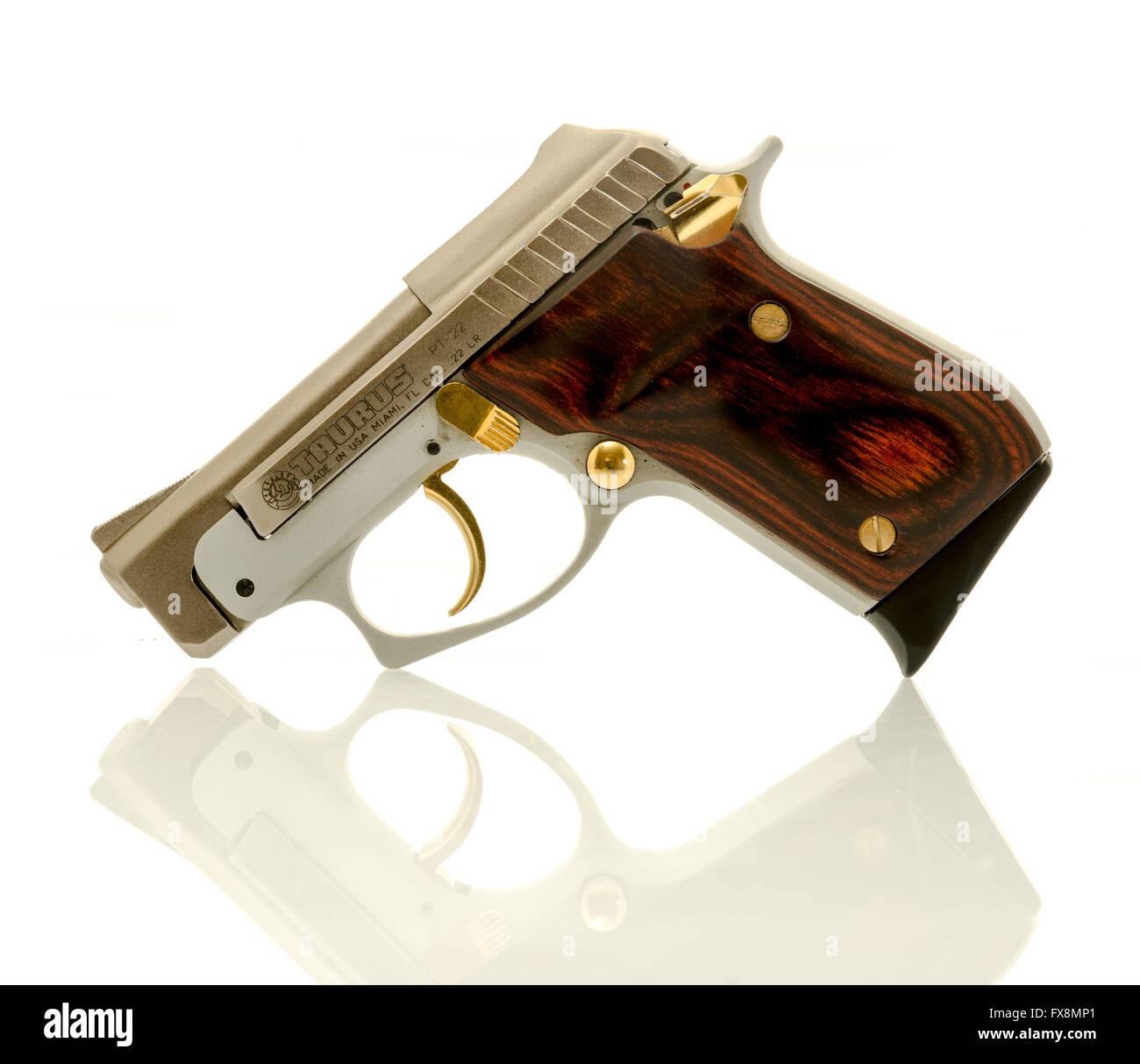 Winneconne, WI - 13 April 2016: Taurus .22 caliber pistol on an ...