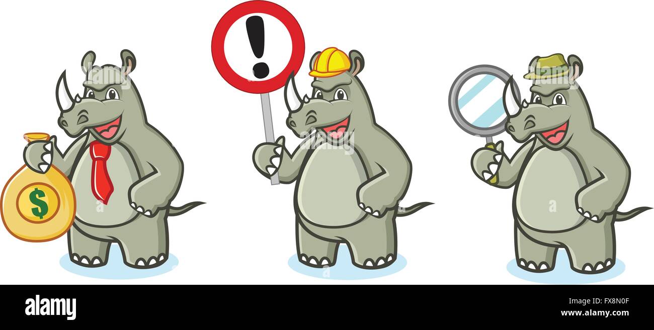 Rhino Mascot Vector with money Stock Vector Image & Art - Alamy