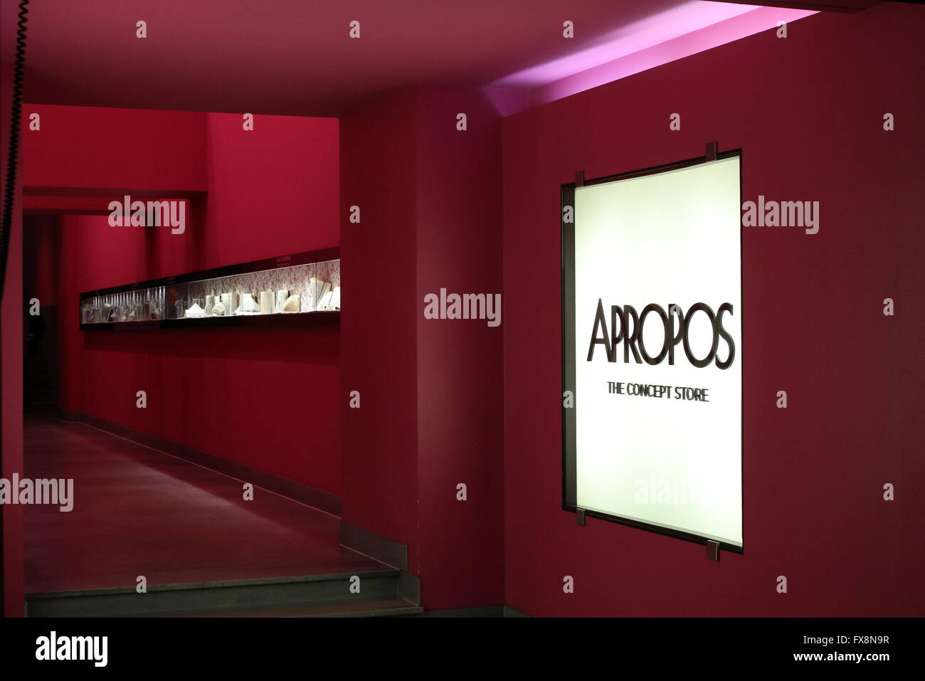 Pink entrance of Apropos Concept Store, Cologne, Germany Stock Photo ...