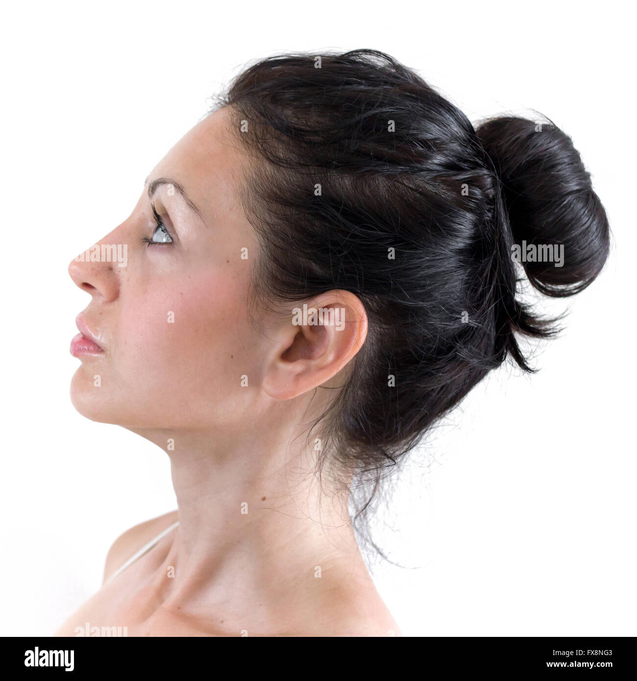 Profile of young woman's face with clean healthy skin Stock Photo - Alamy