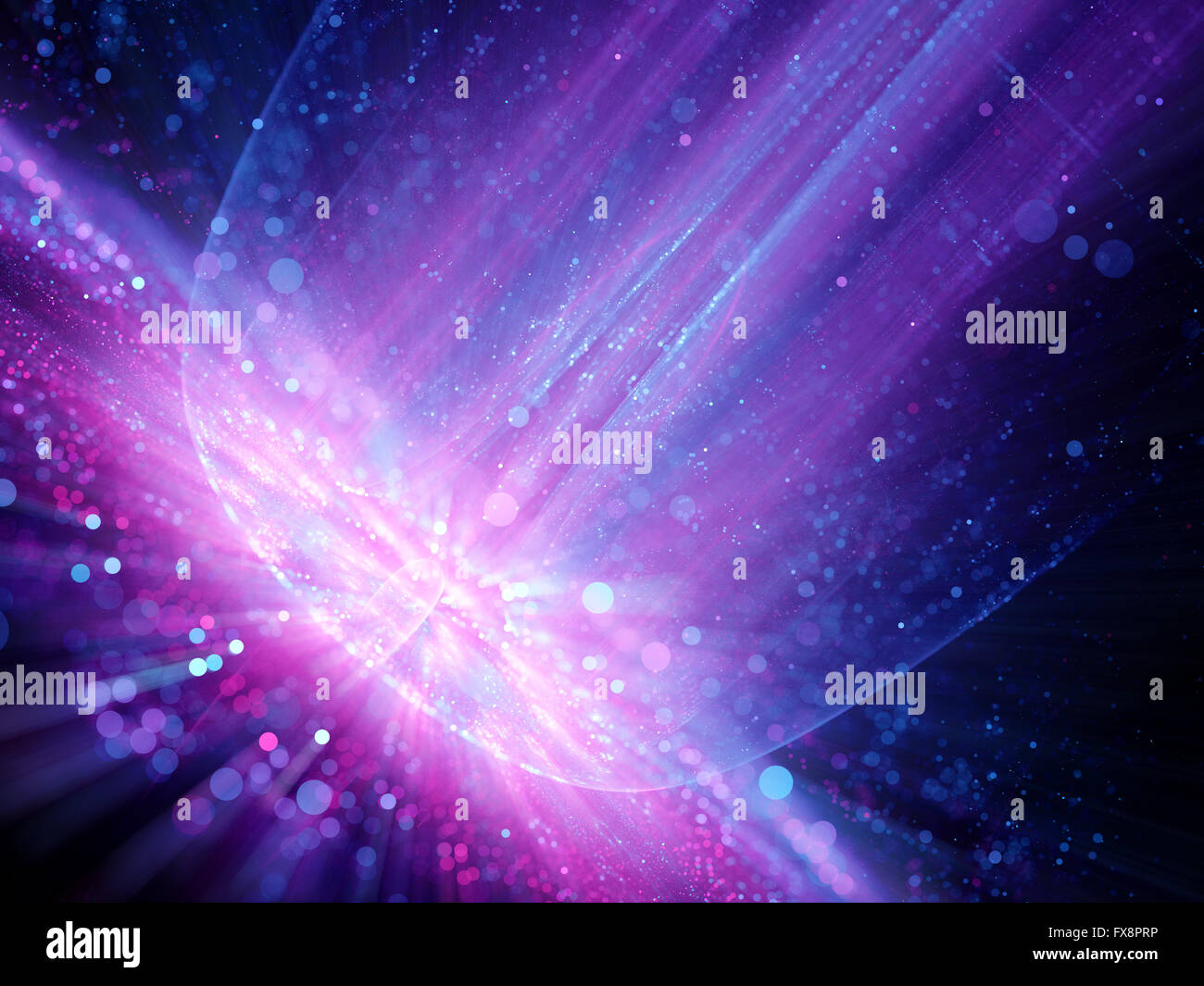 Big impact in space fractal with particles, computer generated abstract ...