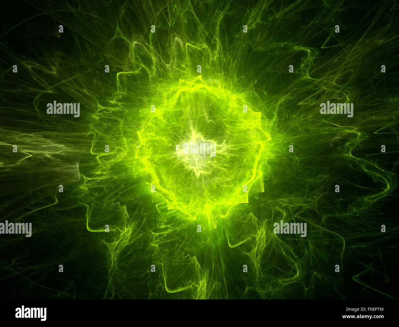 Glowing green plasma energy, computer generated abstract background ...