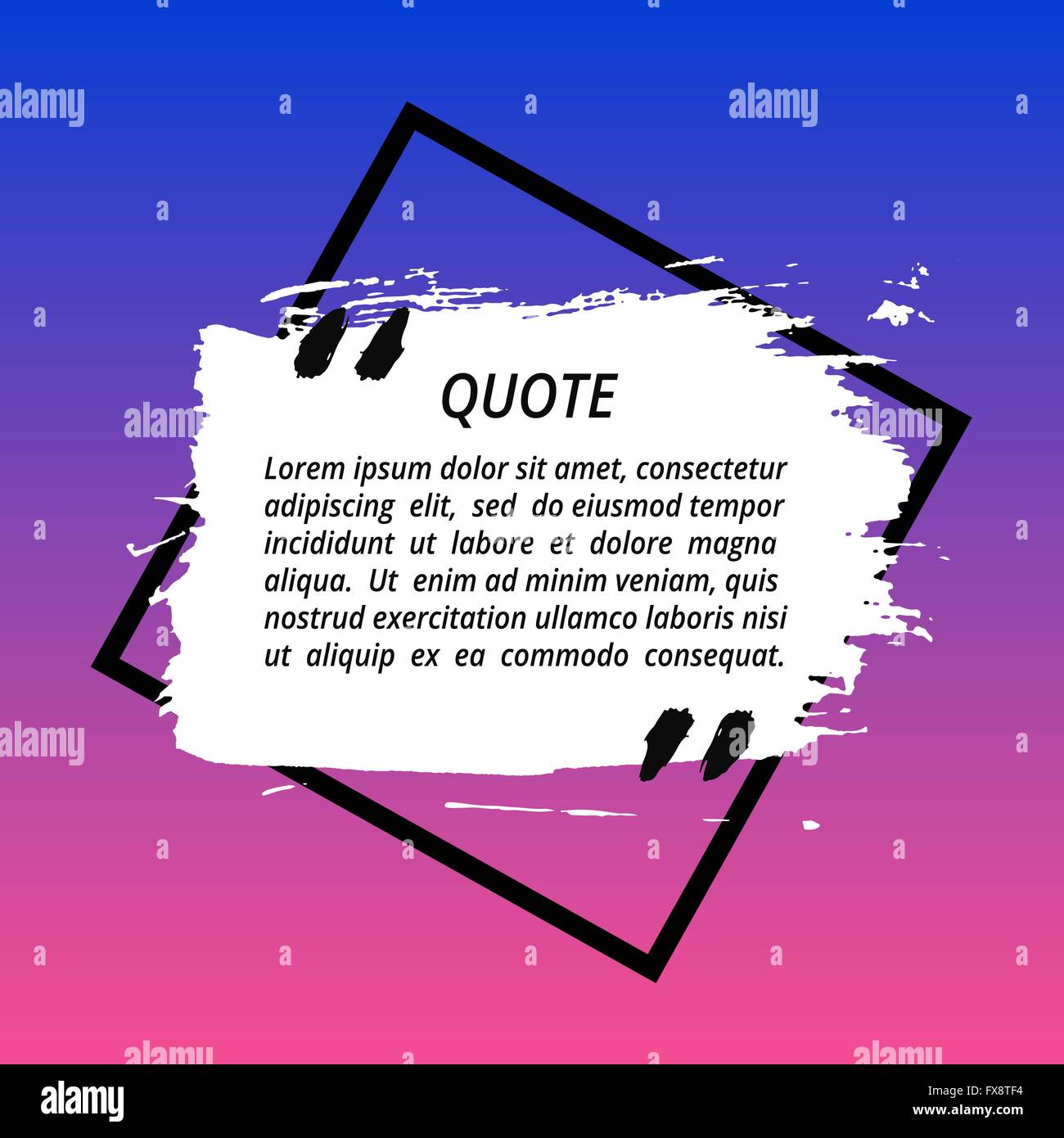 Square Vector Quote Box Painted Stock Vector Image & Art - Alamy