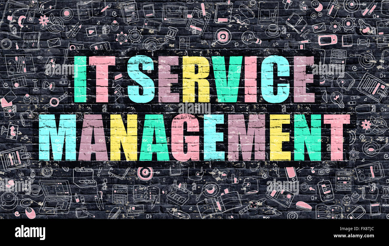 IT Service Management in Multicolor. Doodle Design Stock Photo - Alamy