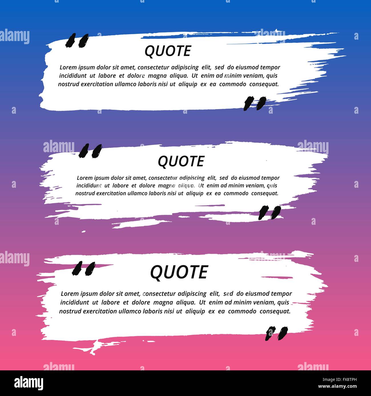 Vector Quote Boxes and Brush Strokes Stock Vector Image & Art - Alamy