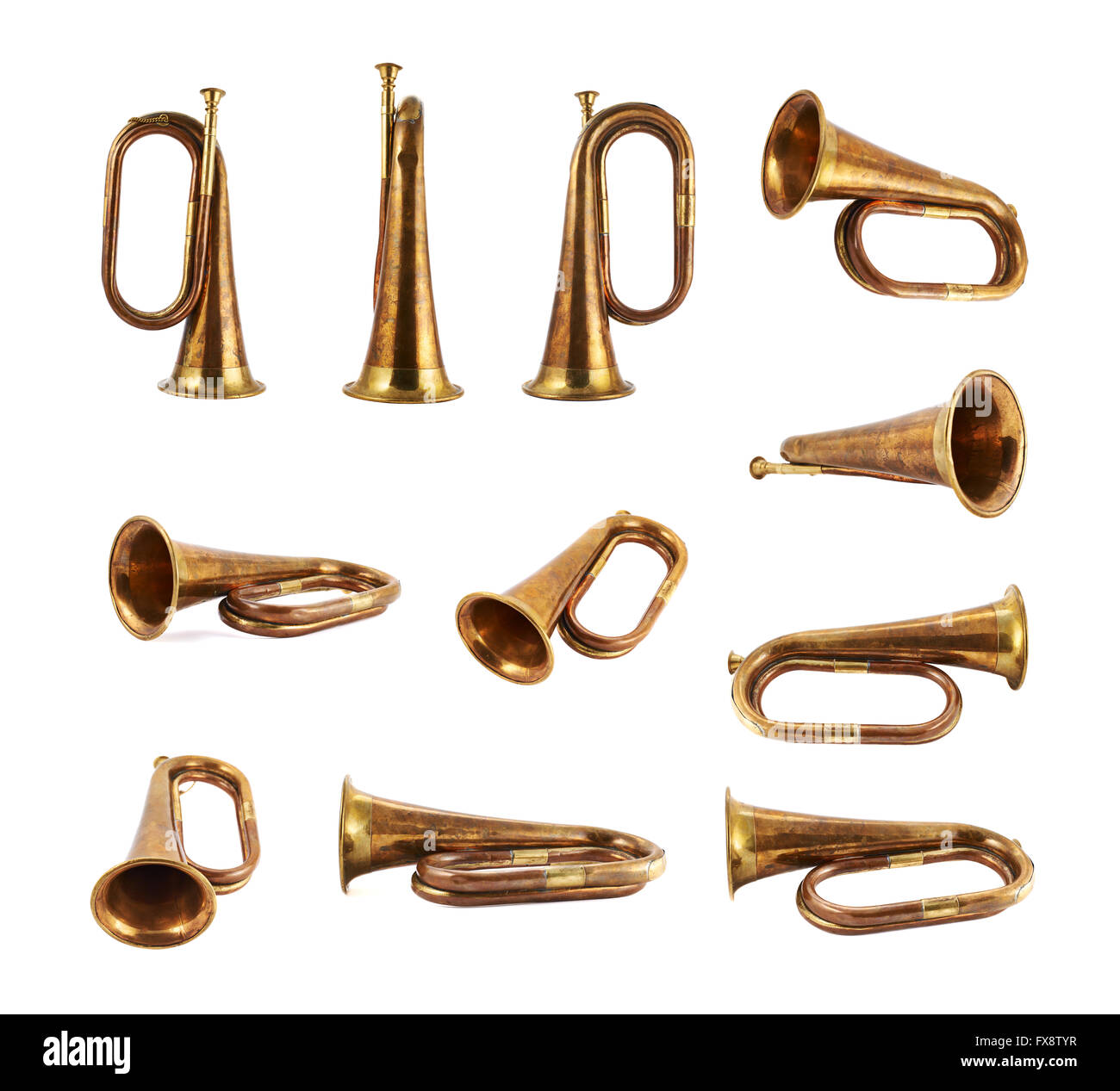 Trumpet musical instrument isolated Stock Photo - Alamy