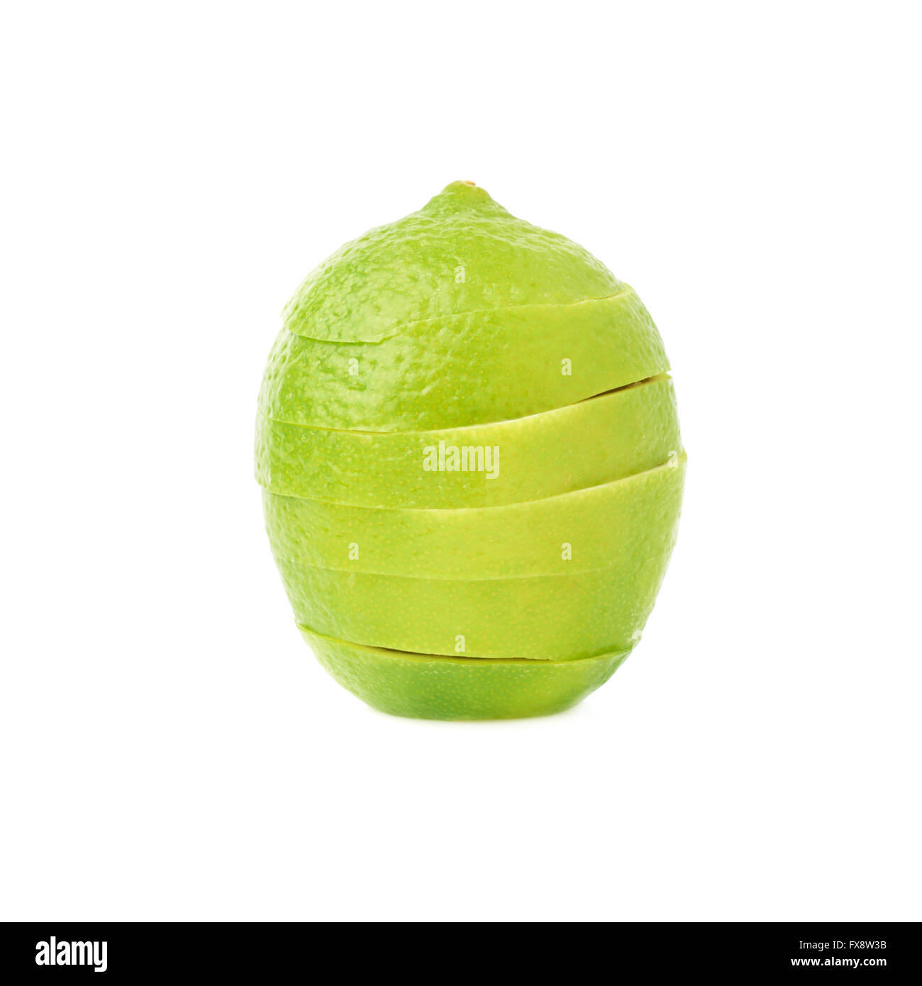 Fresh lime cut in slices isolated over the white background Stock Photo ...