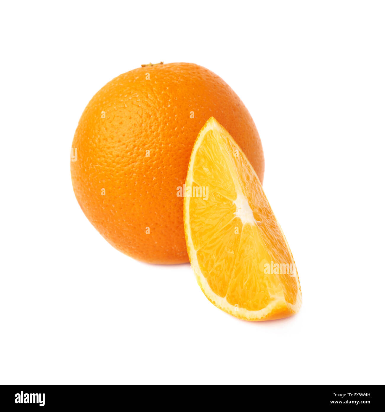 Served orange fruit composition isolated over the white background ...