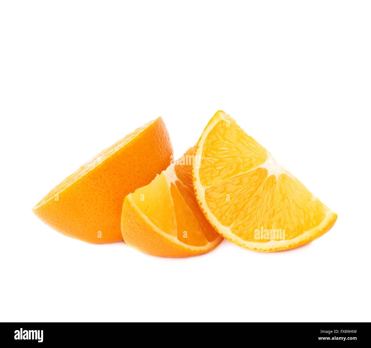 Served orange fruit composition isolated over the white background ...