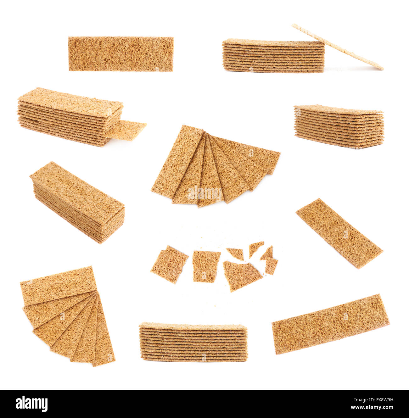 Bread cracker snacks isolated Stock Photo - Alamy