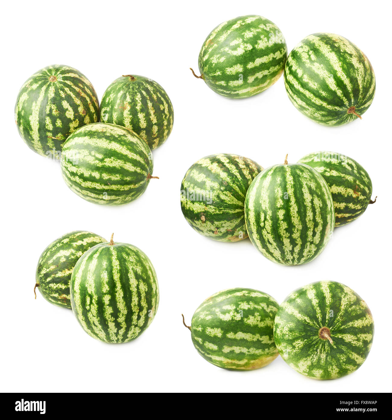 Green watermelon fruit composition isolated Stock Photo - Alamy