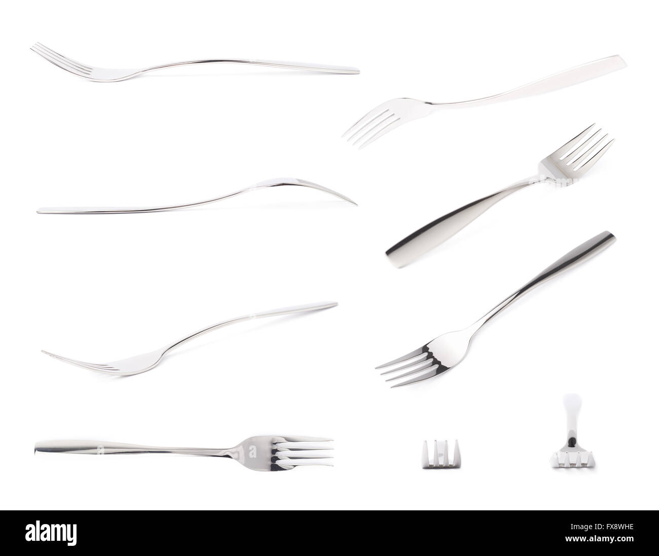Stainless steel glossy metal fork isolated Stock Photo - Alamy