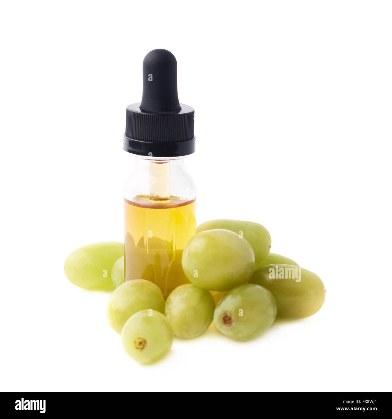 Grape seed oil essence composition isolated Stock Photo - Alamy