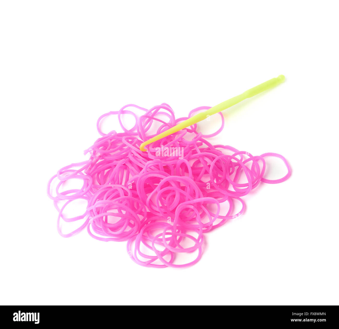 Pile of pink rubber loom bands Stock Photo - Alamy