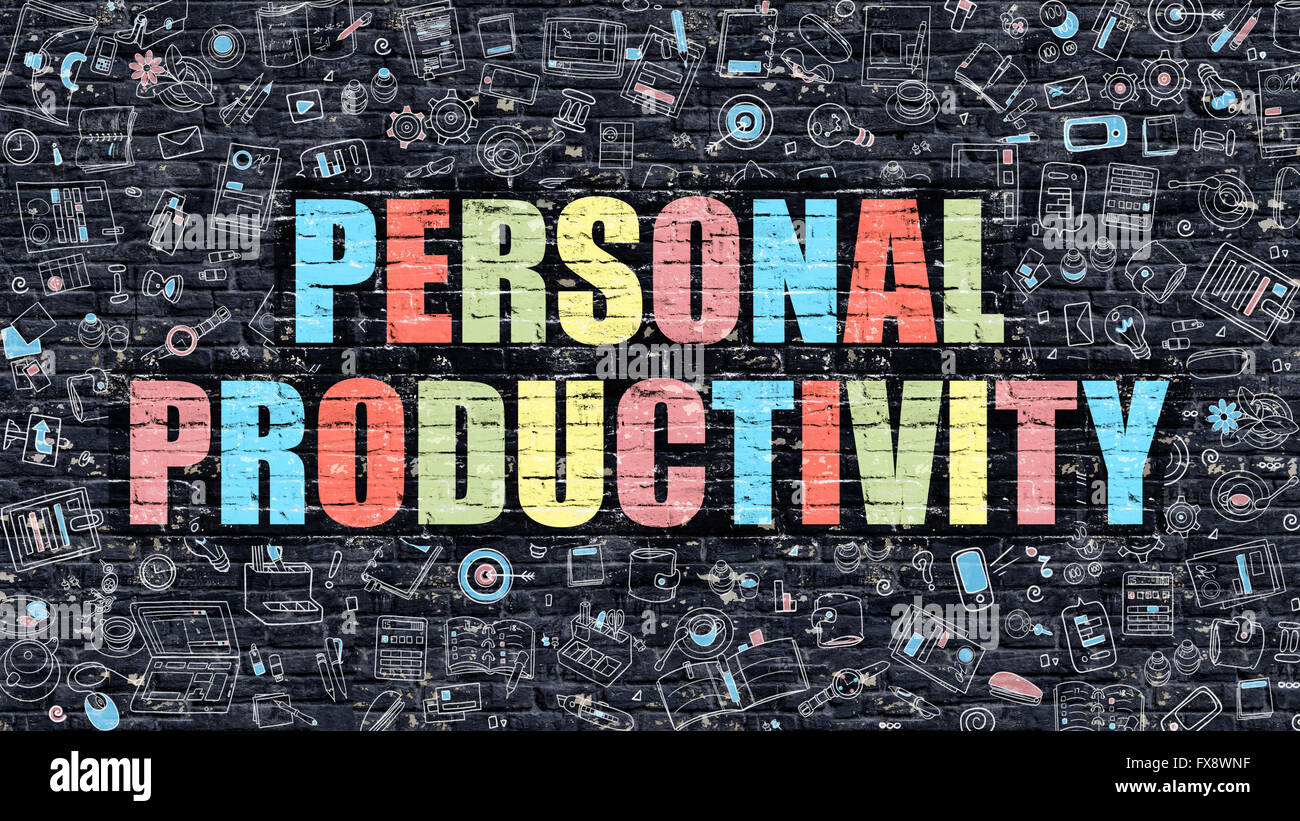 Personal Productivity in Multicolor. Doodle Design Stock Photo - Alamy