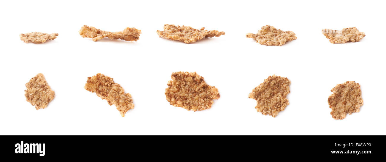 Whole grain cereal flake isolated Stock Photo - Alamy