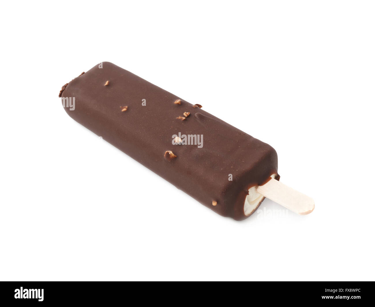 Chocolate covered vanilla ice cream bar Stock Photo - Alamy