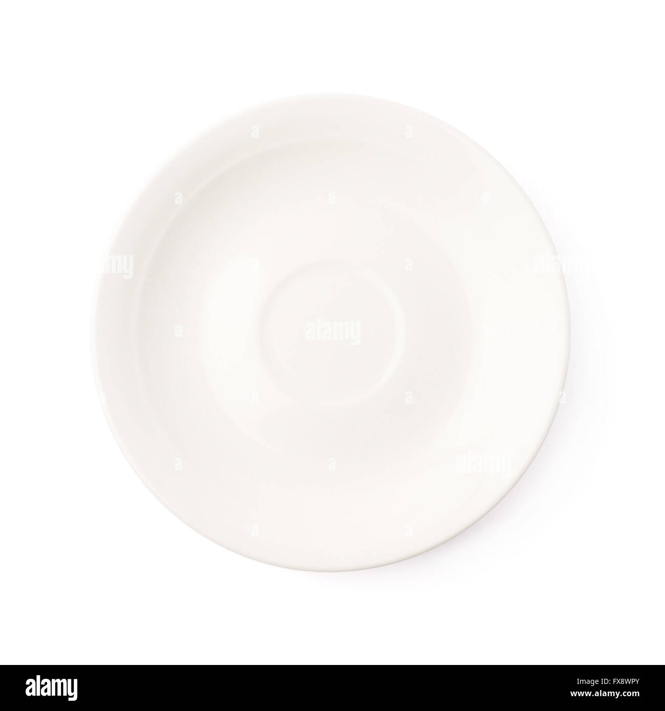 Small white ceramic plate isolated Stock Photo - Alamy