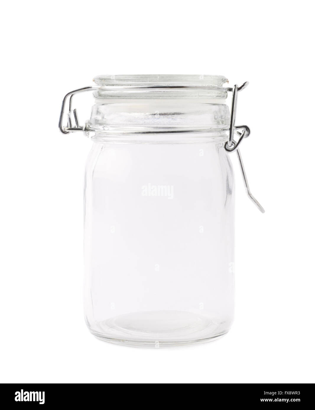 Empty glass jar isolated Stock Photo - Alamy