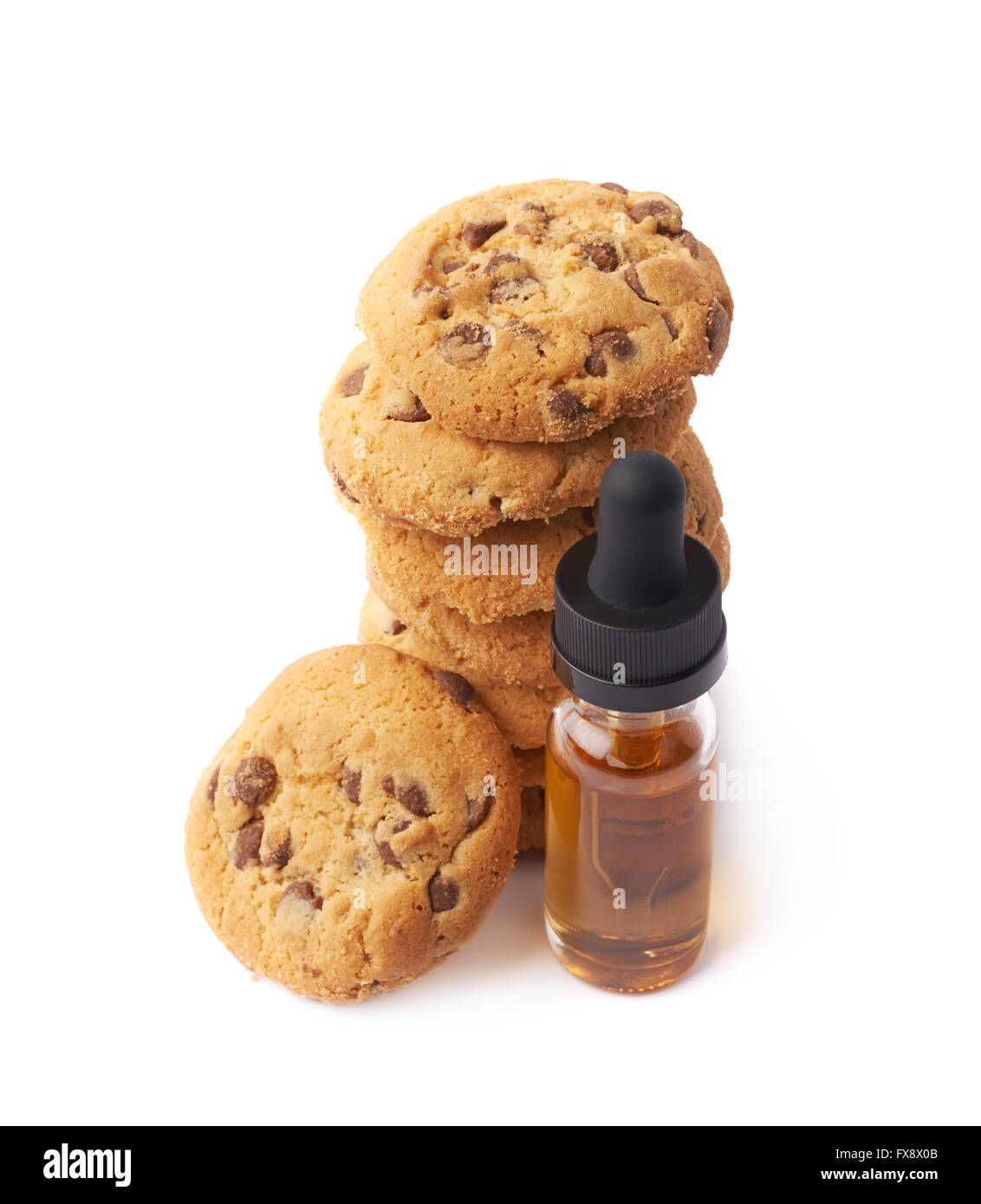 Oil essence next to pile of cookies Stock Photo - Alamy
