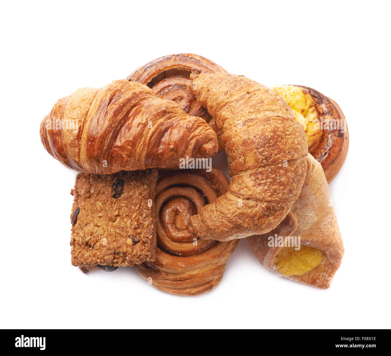 Pile of pastry isolated Stock Photo - Alamy