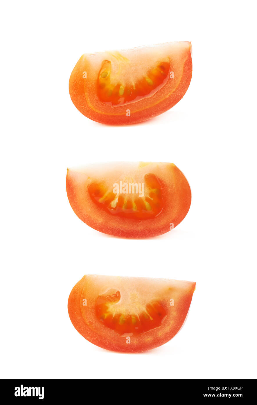 Slice section of red tomato isolated Stock Photo - Alamy