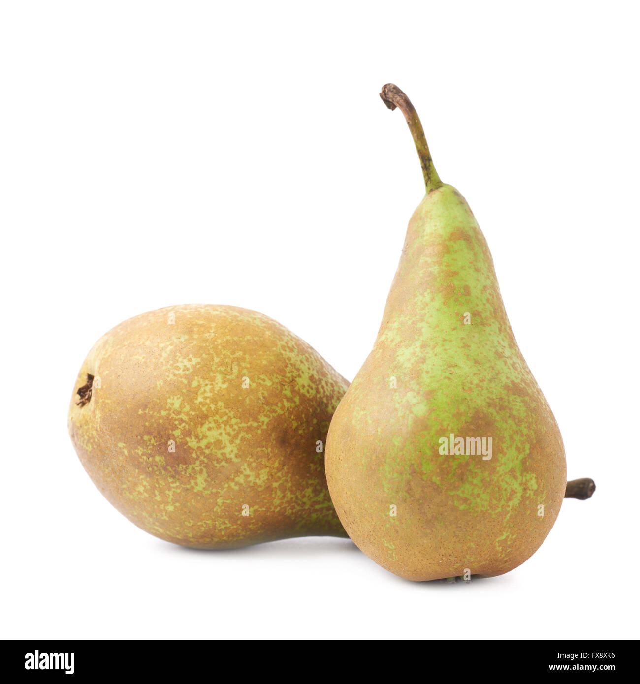 Two green pears composition isolated Stock Photo - Alamy