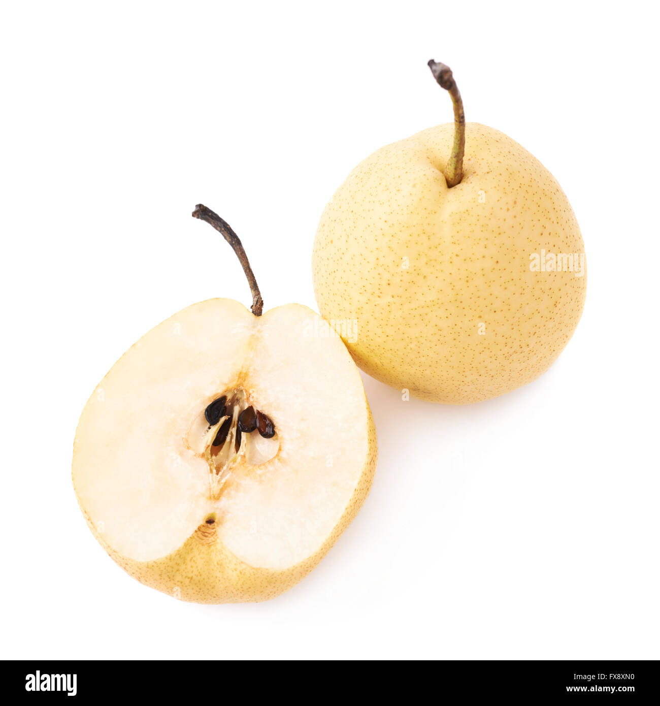 Cut and served yellow pear Stock Photo - Alamy