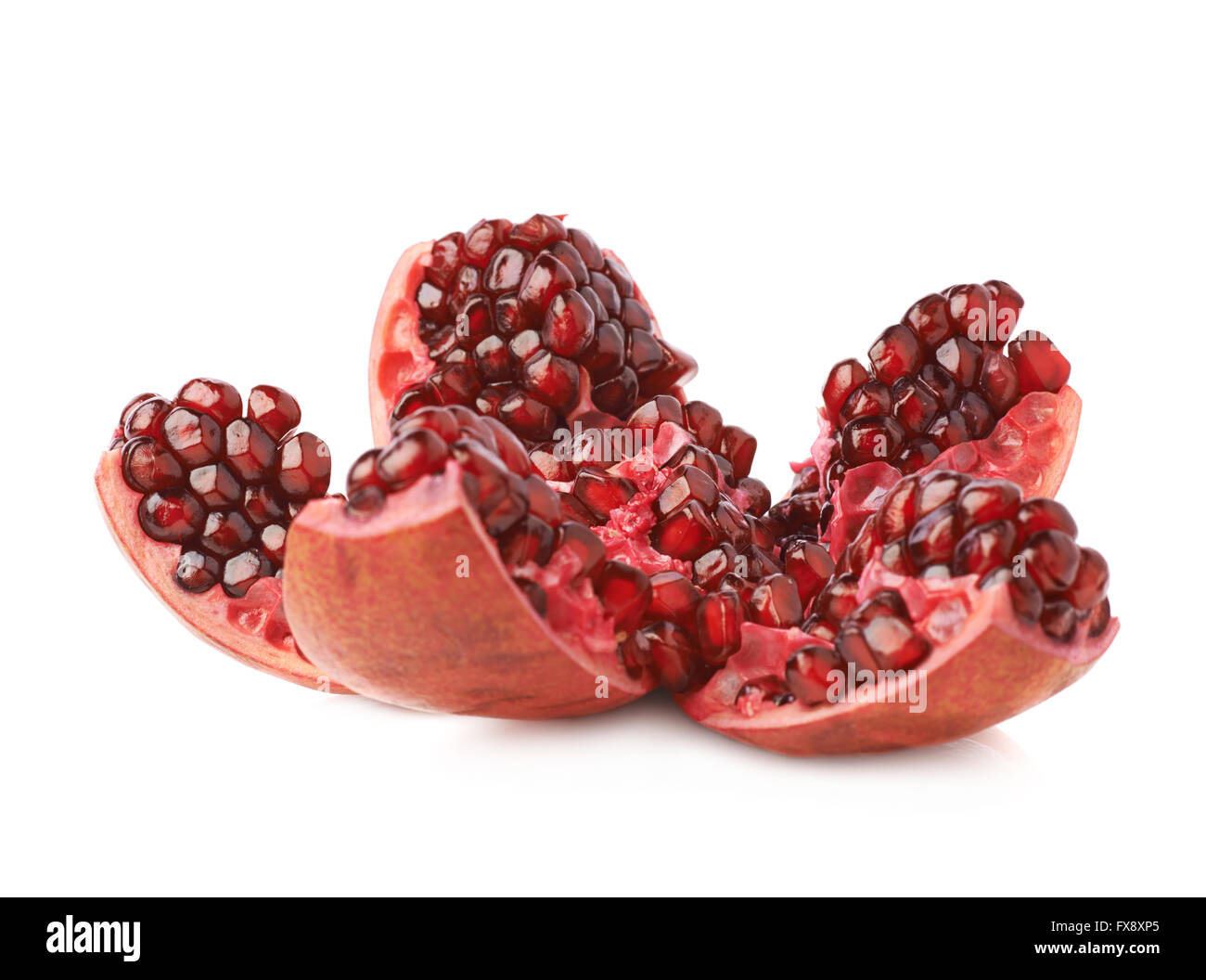Split open pomegranate fruit Stock Photo - Alamy