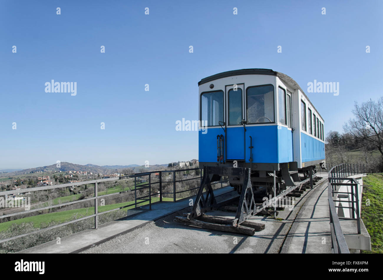 Monument of classic tramway carriage in San Marino Stock Photo - Alamy