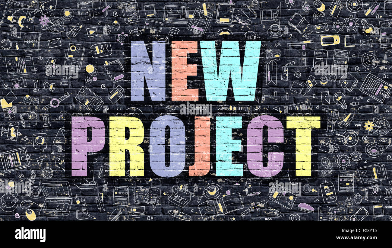 New Project in Multicolor. Doodle Design Stock Photo - Alamy