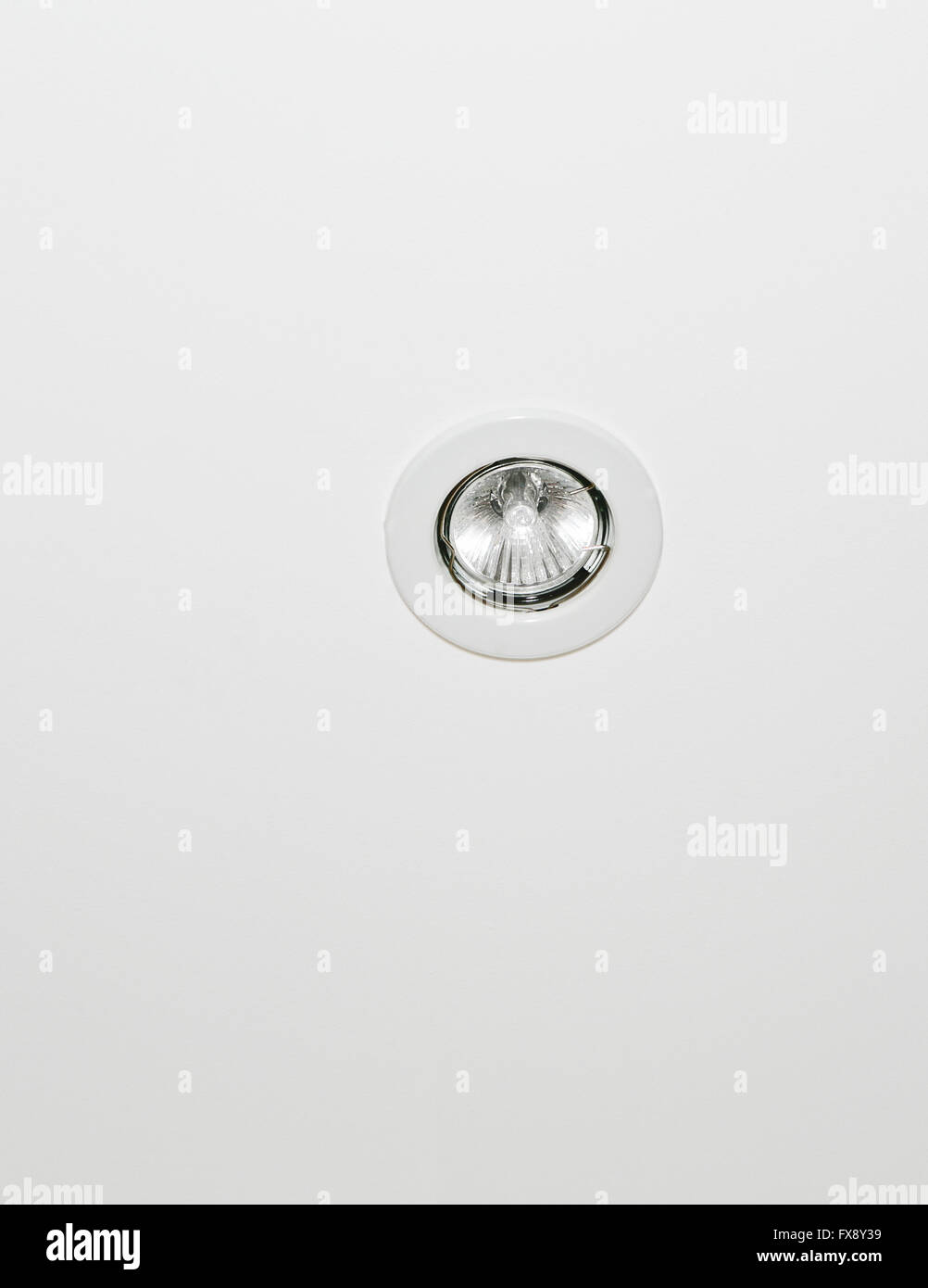Halogen spot light on a white ceiling Stock Photo - Alamy