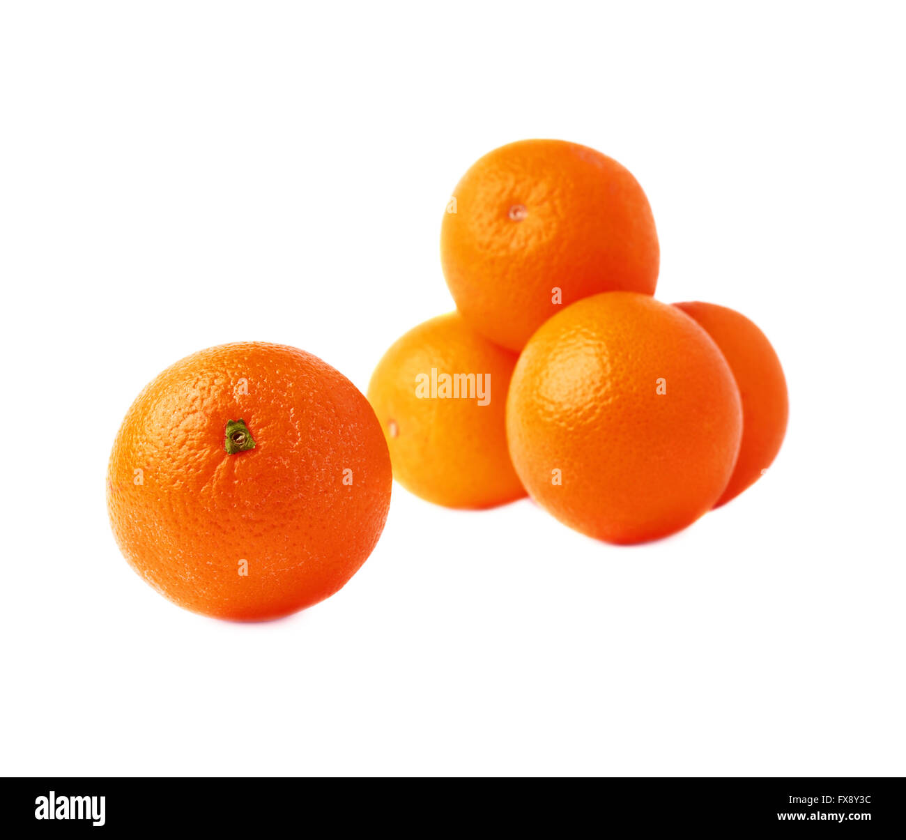 Pile of multiple ripe oranges, isolated over the white background Stock ...