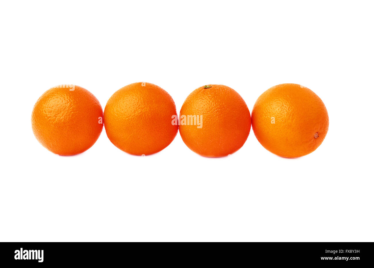 Four oranges fruits composition isolated over the white background ...