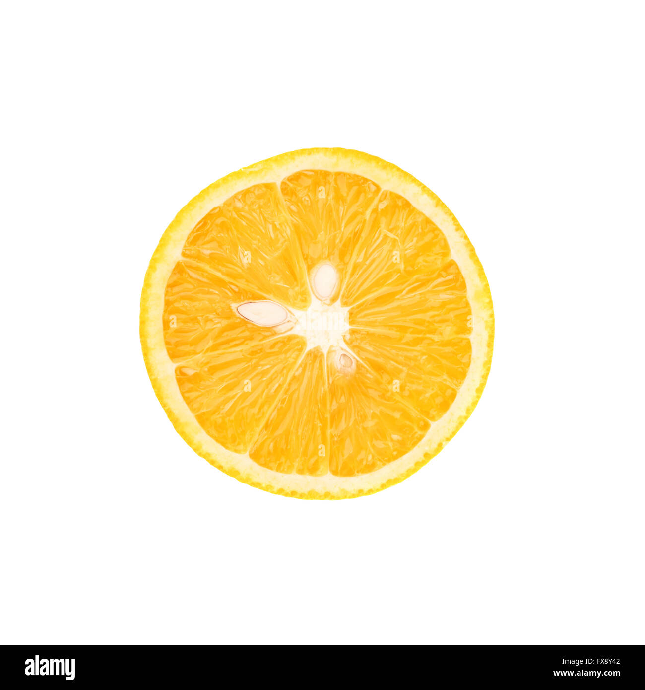 Ripe orange cut in half isolated over the white background Stock Photo ...