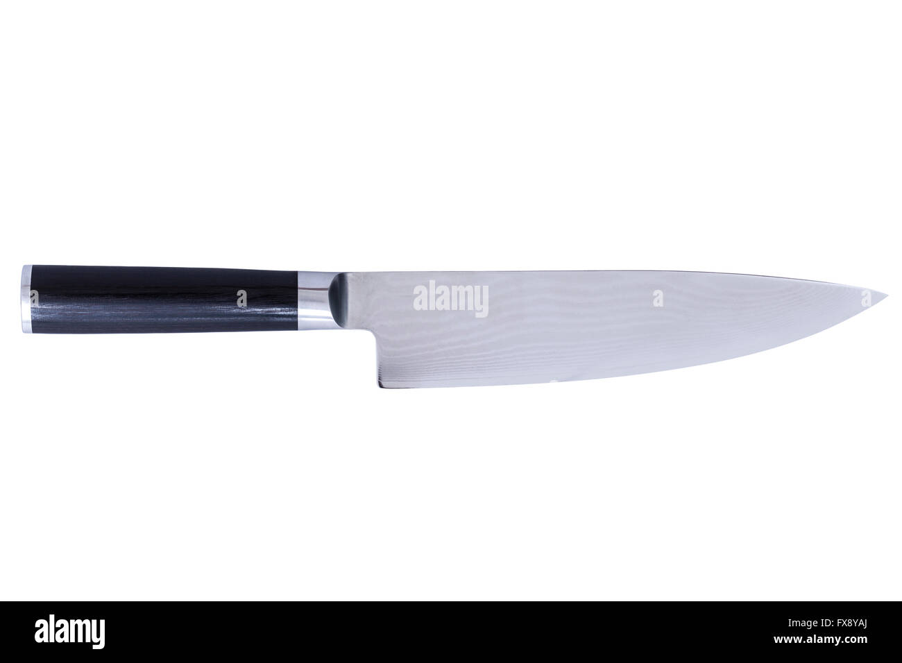 Very sharp Japanese chef knife on a white background Stock Photo - Alamy