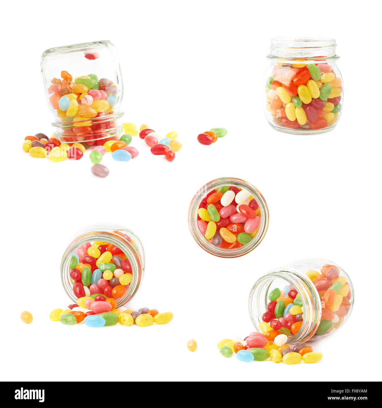 Composition of a jar and jelly beans Stock Photo - Alamy